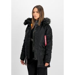 Winterjacke Alpha Industries "N-3B VF 59 Vintage Fit W", Damen, Gr. M, schwarz (schwarz, schwarz), Obermaterial: 100% Nylon. Futter: 100% Nylon. F&uuml;llung: 100% Polyester, Jacken Winterjacke
