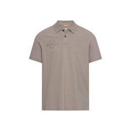 Poloshirt Camel Active, Herren, Gr. XL, stone grau, Piqu&eacute;, Obermaterial: 100% Baumwolle, bestickt, unifarben, normal h&uuml;ftbedeckend, Rundhals, B&uuml;ndchen, Shirts, normale Passform, kurze &Auml;rmel, unifarbenes Design, mit Polokragen