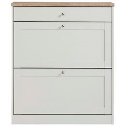 Schuhschrank OTTO HOME "Heide", wei&szlig; (wei&szlig;, eichefarben), Schr&auml;nke, Schuhschrank, Breite 90cm, mit Schubkasten, 2 Klappen und Facettenfront, H&ouml;he 103cm