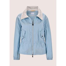 Madeleine Mode Kurzjacke MADELEINE "Jacke Leichte Outdoor-Jacke mit Rei&szlig;verschluss", Damen, Gr. 42, blau (bleu), Obermaterial: 51% Baumwolle CO. 45% Polyester PES. 4% metallisierte Fasern MTF., Modern, normal, Jacken Kurzjacke