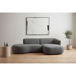 Ecksofa Home Affaire "OSTRUP Rundsofa, L-Form, Naturt&ouml;ne, Boucle oder Chenille", graphite, B:278cm H:73cm T:152cm, 100% Polyester, Sofas, Ecksofa, Breite 278 cm, organische Form mit sanften Rundungen