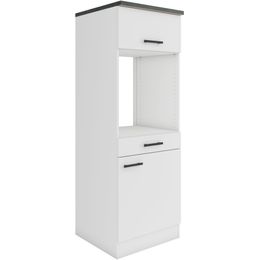 Midischrank Optifit "Palma", wei&szlig; (wei&szlig;, wei&szlig;, anthrazit), B:60cm H:174,4cm T:60cm, Holzwerkstoff, Schr&auml;nke, Midischrank, Breite 60 cmNischenma&szlig; f&uuml;r Back&ouml;fen B/T/H 56,7/55,5/59,2 cm