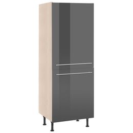 Hochschrank Optifit "Bern", grau (grau hochglanz, akaziefarben), B:60cm H:176,6cm T:58,4cm, Schr&auml;nke, Hochschrank, 60 cm breit, 176 cm hoch, mit h&ouml;henverstellbaren Stellf&uuml;&szlig;en