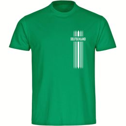 multifanshop Herren T-Shirt - Deutschland - Streifen - Druck wei&szlig; - M&auml;nner