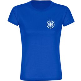 multifanshop Damen T-Shirt - Deutschland - Adler Retro - Druck wei&szlig; - Frauen