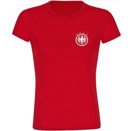 multifanshop Damen T-Shirt - Deutschland - Adler Retro - Druck wei&szlig; - Frauen