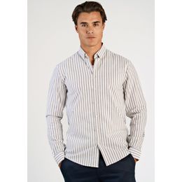 Businesshemd LINDBERGH "Oxford-Hemd Relaxed Fit", Herren, Gr. L, Normalgr&ouml;&szlig;en, dk stone, Obermaterial: 98% Baumwolle, 2% Elasthan, Hemden