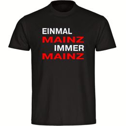 multifanshop Herren T-Shirt - Mainz - Einmal Immer - Druck rot - M&auml;nner
