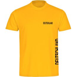 multifanshop Herren T-Shirt - Deutschland - Brust & Seite - Druck schwarz - M&auml;nner