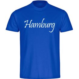 multifanshop Herren T-Shirt - Hamburg - Schriftzug - Druck wei&szlig; - M&auml;nner