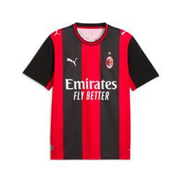 Fu&szlig;balltrikot Puma "ACM HOME JERSEY REPLICA", Herren, Gr. L, rot (Puma schwarz, for all time rot), Web, Obermaterial: 100% Polyester, gestreift, regular fit normal, Rundhals, Trikots Fu&szlig;balltrikot, mit Rundhalsausschnitt, Kurzarm, Regular Fit