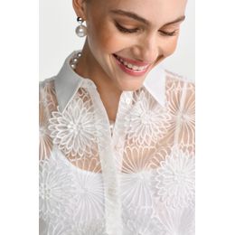 Spitzenbluse RICHROYAL, Damen, Gr. 40, wei&szlig;, Spitze, Obermaterial: 100% Polyester, gebl&uuml;mt, gemustert, transparent, Basic h&uuml;ftlang, 1-Knopf-Manschette, Blusen Spitzenbluse, im festlichen Look