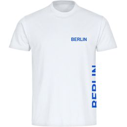 multifanshop Herren T-Shirt - Berlin blau - Brust & Seite - Druck blau - M&auml;nner
