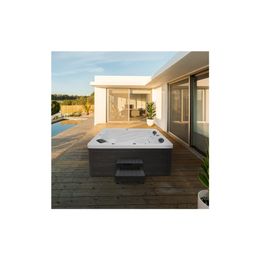 Home Deluxe Outdoor Whirlpool mit Treppe und Thermoabdeckung SUNSET - 220 x 156 cm f&uuml;r 3 Personen