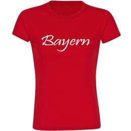 multifanshop Damen T-Shirt - Bayern - Schriftzug - Druck wei&szlig; - Frauen