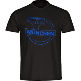 multifanshop Herren T-Shirt - M&uuml;nchen blau - Meine Fankurve - Druck blau - M&auml;nner