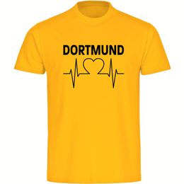multifanshop Herren T-Shirt - Dortmund - Herzschlag - Druck schwarz - M&auml;nner