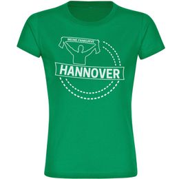 multifanshop Damen T-Shirt - Hannover - Meine Fankurve - Druck wei&szlig; - Frauen