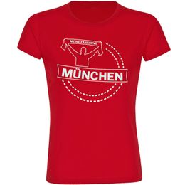 multifanshop Damen T-Shirt - M&uuml;nchen rot - Meine Fankurve - Druck wei&szlig; - Frauen