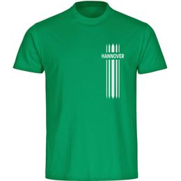 multifanshop Herren T-Shirt - Hannover - Streifen - Druck wei&szlig; - M&auml;nner