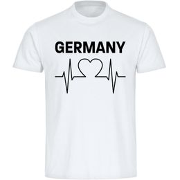 multifanshop Herren T-Shirt - Germany - Herzschlag - Druck schwarz - M&auml;nner
