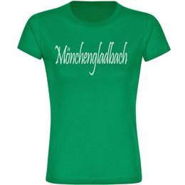 multifanshop Damen T-Shirt - M&ouml;nchengladbach - Schriftzug - Druck wei&szlig; - Frauen