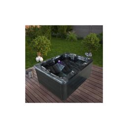 Home Deluxe Outdoor Whirlpool BLACK MARBLE PURE - 210 x 160 cm f&uuml;r 3 Personen
