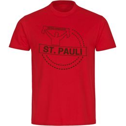 multifanshop Herren T-Shirt - St. Pauli - Meine Fankurve - Druck braun - M&auml;nner