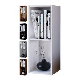 Vcm Holz CD DVD Regal Aufbewahrung Ma&szlig;e H. 72 x B. 34 x T. 30 cm Deko Regal B&uuml;cherregal - Mendas 2 F&auml;cher