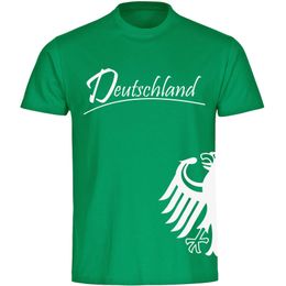 multifanshop Herren T-Shirt - Deutschland - Adler seitlich - Druck wei&szlig; - M&auml;nner