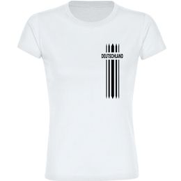multifanshop Damen T-Shirt - Deutschland - Streifen - Druck schwarz - Frauen