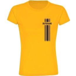 multifanshop Damen T-Shirt - Deutschland - Streifen - Druck schwarz - Frauen
