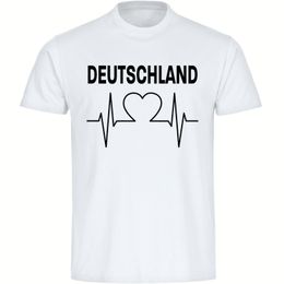 multifanshop Herren T-Shirt - Deutschland - Herzschlag - Druck schwarz - M&auml;nner