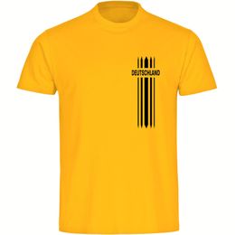 multifanshop Herren T-Shirt - Deutschland - Streifen - Druck schwarz - M&auml;nner
