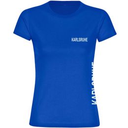 multifanshop Damen T-Shirt - Karlsruhe - Brust & Seite - Druck wei&szlig; - Frauen