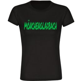 multifanshop Damen T-Shirt - M&ouml;nchengladbach - Textmarker - Druck gr&uuml;n - Frauen