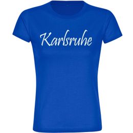multifanshop Damen T-Shirt - Karlsruhe - Schriftzug - Druck wei&szlig; - Frauen