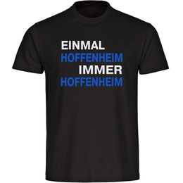 multifanshop Herren T-Shirt - Hoffenheim - Einmal Immer - Druck blau - M&auml;nner