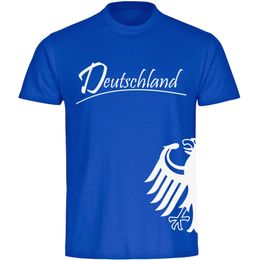 multifanshop Herren T-Shirt - Deutschland - Adler seitlich - Druck wei&szlig; - M&auml;nner