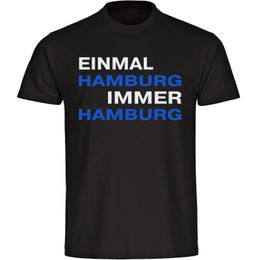 multifanshop Herren T-Shirt - Hamburg - Einmal Immer - Druck blau - M&auml;nner
