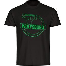 multifanshop Herren T-Shirt - Wolfsburg - Meine Fankurve - Druck gr&uuml;n - M&auml;nner