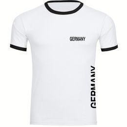 multifanshop Kontrast T-Shirt - Germany - Brust & Seite - Druck schwarz - M&auml;nner
