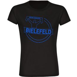 multifanshop Damen T-Shirt - Bielefeld - Meine Fankurve - Druck blau - Frauen