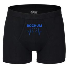 multifanshop Herren Boxer Short - Bochum - Herzschlag - Druck blau - Unterw&auml;sche