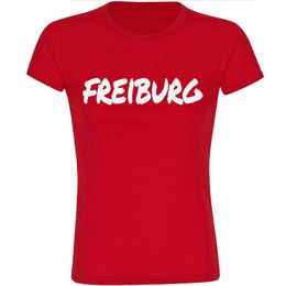 multifanshop Damen T-Shirt - Freiburg - Textmarker - Druck wei&szlig; - Frauen