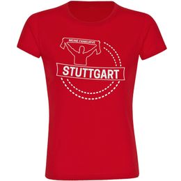multifanshop Damen T-Shirt - Stuttgart - Meine Fankurve - Druck wei&szlig; - Frauen