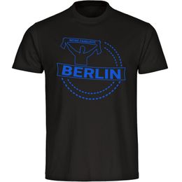 multifanshop Herren T-Shirt - Berlin blau - Meine Fankurve - Druck blau - M&auml;nner