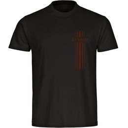 multifanshop Herren T-Shirt - St. Pauli - Streifen - Druck braun - M&auml;nner