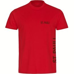 multifanshop Herren T-Shirt - St. Pauli - Brust & Seite - Druck braun - M&auml;nner
