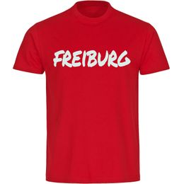 multifanshop Herren T-Shirt - Freiburg - Textmarker - Druck wei&szlig; - M&auml;nner